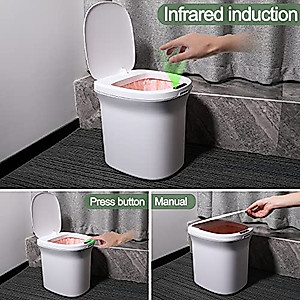 Motion Sensor Trash Cans with Lids, Automatic Touchless Kitchen Trash Cans 3 Gallon (10 L) with Lid for Bathroom,Living Room,Office,Toilet,RV