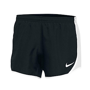 Nike Girls Dry Tempo Running Shorts (Medium, Black/White)