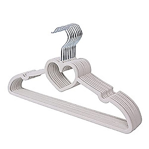 NC Pink Heart-Shaped Bow Love Plastic Clothes Hanger Household Anti-Skid Student Dormitory Anti-Skid Clothes Hanging Support Love Heart-Shaped White