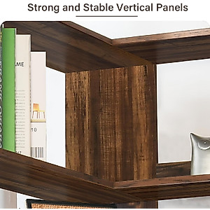 4 EVER WINNER Corner Bookshelf with LED Light, 7 Tiers Wooden Large Corner Bookcase, 71" Tall Corner Etagere Bookcase Book Shelf Display Rack for Home Office Living Room