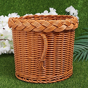 Cabilock Rattan Storage Basket Woven Wicker Organizer Cute Elephant Shape Vegetable Food Snack Basket Decorative Bin Gift Art Home Decor Light Brown