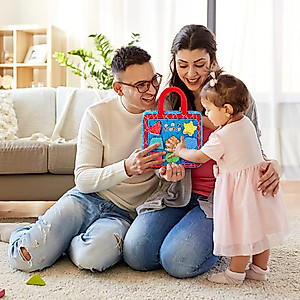 teytoy Shape Sorter Toys with 2-Sided Activity Bag and 8 Textured Shape Blocks Develop Sensory Fine Motor Skills Game Child Development Preschool Baby Toy for 6-12 Months and Older