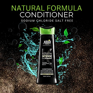 Natural FORMULA Keratin Intense Hair Conditioner Sodium Chloride Free Keratin Infused Conditioner - Repair Treatment For Frizz-Free Straightened Hair Retains Straightening Results 3x - 13.5oz