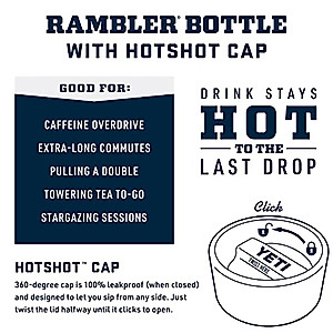 YETI Rambler 12 oz Bottle, Stainless Steel, Vacuum Insulated, with Hot Shot Cap, Canopy Green