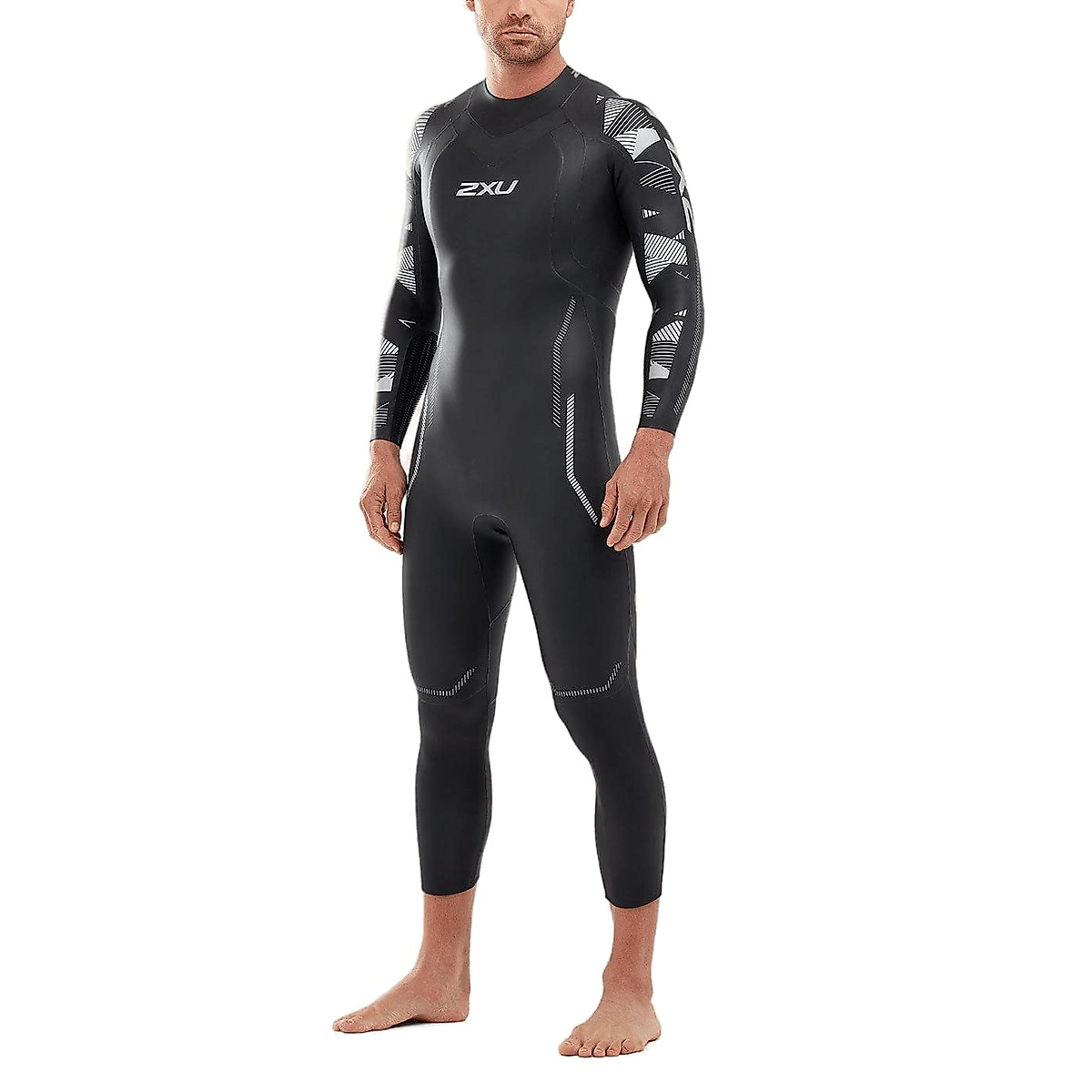 Men’s Propel:2 Wetsuit – Triathlon Full Body Wetsuit with Back Zipper Closure, Black Textural-Geo, XL – Men’s Full Wetsuit for Freediving, Swimming