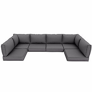 Amopatio Outdoor Cushions for Patio Furniture Replacement, Patio Furniture Cushions, Deep Seat Patio Cushions, Patio Seat Cushions for Outdoor Sectional (Grey)