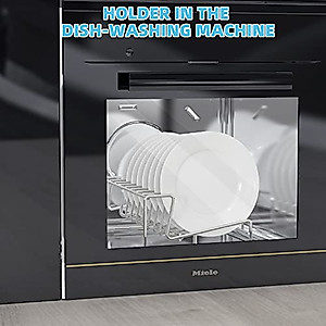 Joy Aid Plate Organizer for Cabinet, Dinner Plate Holder, Cutting Board and Lid Organizer, 8 Slots, 304 Stainless Steel