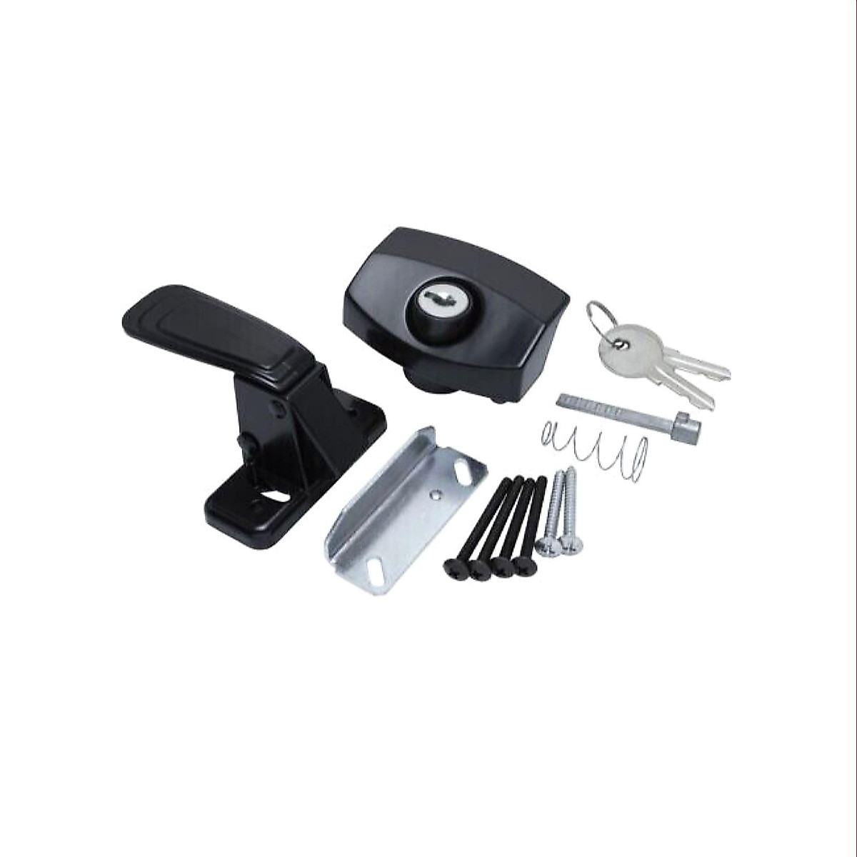 Camper Locking Entry Door Handle. Black Lock Latch Pop Up RV Trailer