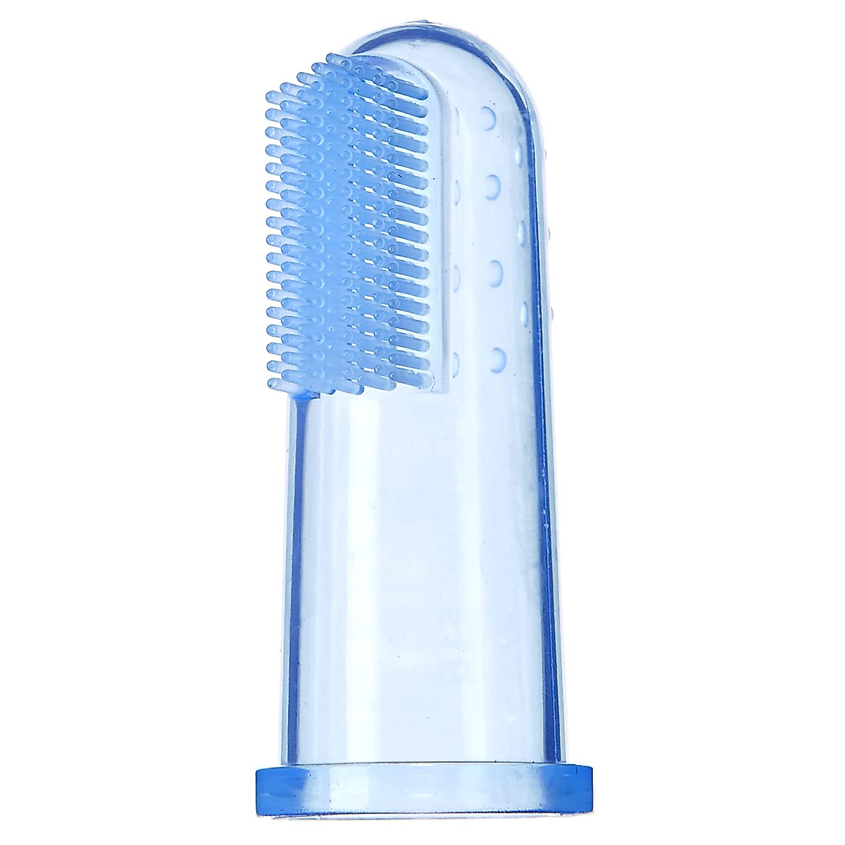 Brilliant Baby Finger Toothbrush - Silicone Gum Massager and Teether Brush for Infant-Toddler, 3 Months Old and Up, Blue/Clear, 2 Count