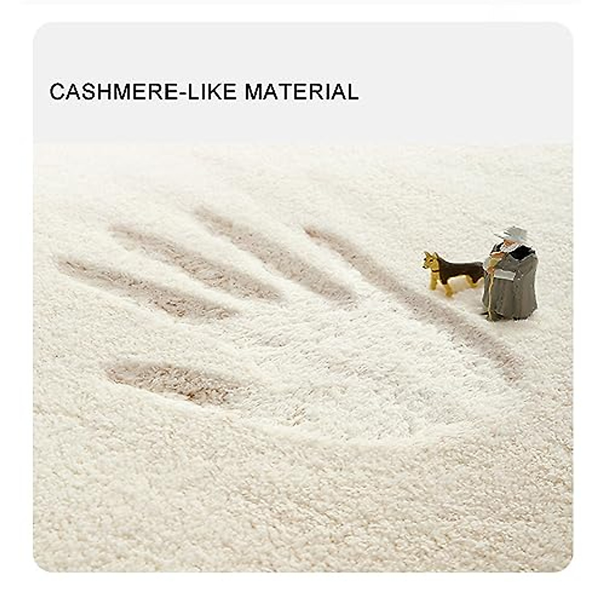 YUANBAO Irregular Rug for Bedroom Faux Cashmere Fluffy Blue Decorative Rug Anti-Slip Mat for Bedroom Floor Sofa Living Room (2,1.3x1.9 Feet)