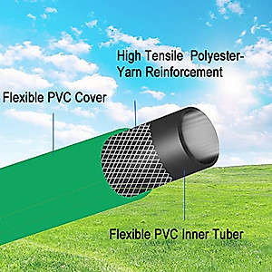 Darnassus PVC Garden Hose 1/2 Inch Green Heavy Duty Water Hose with Solid Brass Fittings,No Leaking, Flexible,for outdoors,Lawns,Patio (20 FT, Green)