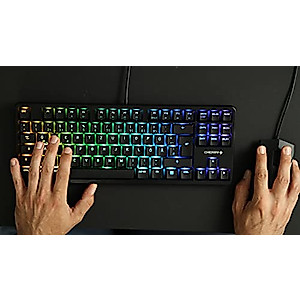 Cherry MX RGB Mechanical Keyboard with MX Red Silent Gold-Crosspoint Key switches for typists, Programmers, Creator, Coder, Work in The Office or at Home G80-3000N RGB (TenKeyLess (TKL)