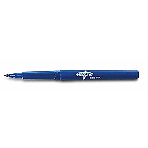 Medline Regular Tip Surgical Skin Markers with Ruler and Labels, Sterile (Pack of 50)