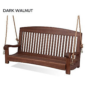Rockerman 5in Outdoor Porch Swing (Dark Walnut) 29H*72W*28 D inch