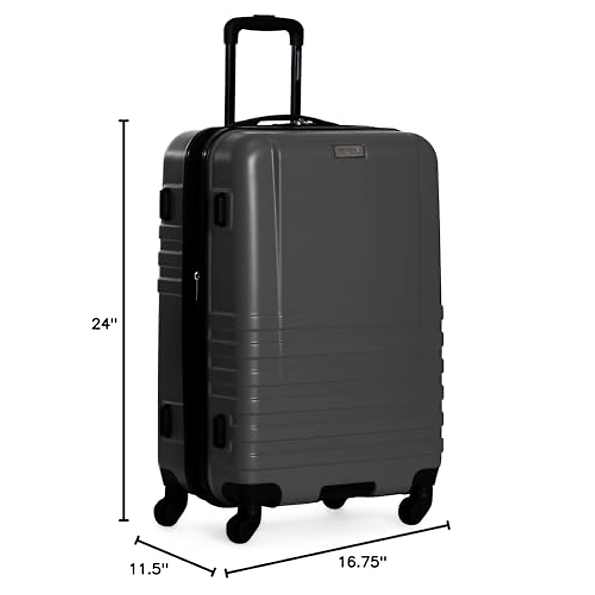 Ben Sherman Hereford Spinner Travel Upright Luggage, Grey, 24-Inch Checked