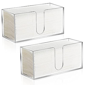 2Pack Acrylic Countertop Paper Towel Dispenser, Folded Paper Towel Dispenser Clear Trifold Napkin Holder, Suitable for Z-fold, C-fold or MultiFold Trifold Paper Towels for Bathroom Toilet and Kitchen