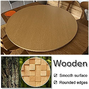 Lazy Susan Tabletop Wooden Turntable, 360 Degree Smooth Rotation Round Rotating Serving Plate, Rotating Serving Tray For Dining Table, Diameter Ø 20 24 28 32 36 39 Inch