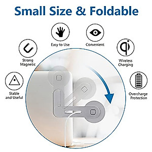RISLG Laptop Phone Holder, Magnetic Phone Holder, Wireless Charging Monitor Stand, 2 in 1 Portable Foldable Laptop Phone Mount, Portable Foldable Monitor Side Mount Bracket