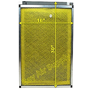 RAYAIR SUPPLY 16x30 MicroPower Guard Air Cleaner Replacement Filter Pads (3 Pack) Yellow
