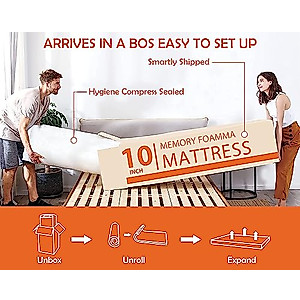 BIQWBIC 10 Inch Queen Mattresses Gel Memory Foam Mattress, Medium Firm Queen Mattress Pad in a Box for Cool Sleep, Queen Size Mattresses with Breathable Cover, CertiPUR-US Certified(10 in, Queen)