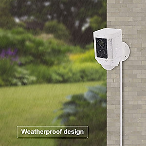 Power Adapter for Ring Spotlight Cam Battery, with 25Ft/7.5m Weatherproof Outdoor Cable to Continuously Charge Your Home Security Camera, No Need to Change The Batteries(White)