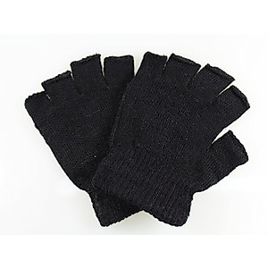 Gelante Classic Adult Winter Fingerless Knitted Magic Gloves Wholesale Lot 12 Pairs - 9907-Assorted