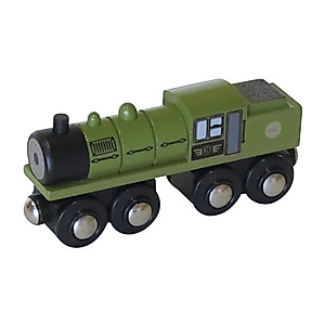 Maxim Enterprise Inc. Wooden Train Engine, Heritage Engine Locomotive for Toy Train, Compatible with Thomas & Friends, Brio Railway Set & Other Major Brands Wooden Train Set and Accessories, Green