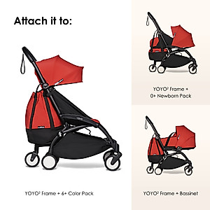 Babyzen Stokke YOYO Bag, Red - Provides Additional, Sturdy Storage on the YOYO2 Stroller - Includes Wheel Base & Hooks