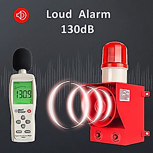 YASONG SLA-05B Model Industrial Alarm Siren, 0-130dB 12 Horn Tones Switchable, AC110V-120V 45W High Power for Noisy Environment Emergency Alarm Range of 100-150 Meters - Fire Tornado Alarm