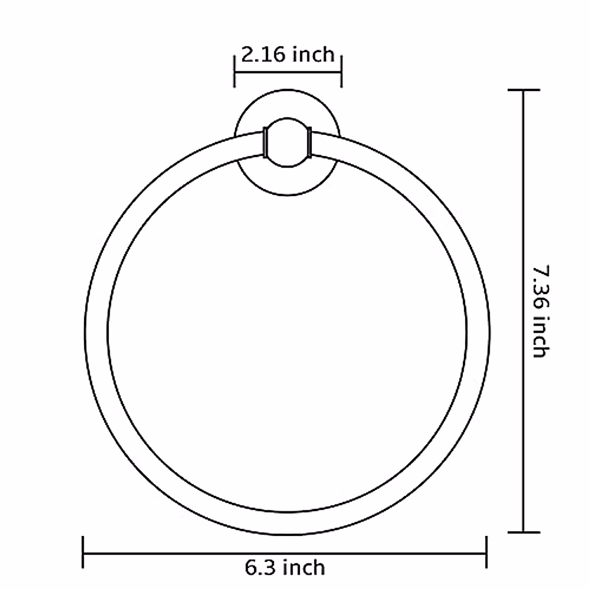 BGL Towel Ring Brushed Nickel Matal Wall Mount for Bathroom 2 Pack Classic Style