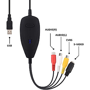 TCNEWCL Capture Card, USB Video Capture Card Devices, VCR VHS TV to DVD Converter, Edit and Digitize Analog Video for Windows Only