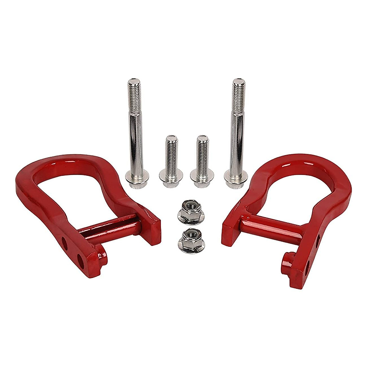 TOPAZ 84192871 2PCS Red Tow Hooks Compatible with 2007-2019 Chevy Silverado GMC Sierra 1500