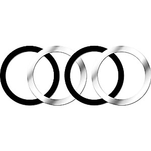 WYNK Magnetic Wireless Charger Metal Rings with 3M Sticker 4 PCS Compatible for Magsafe Charger,Compatible with iPhone 12/13 Mini/Pro/Pro Max and Samsung Galaxy(2 Black + 2 Silver)