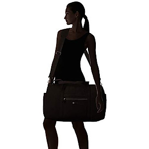 Vera Bradley Women's Microfiber Large Travel Duffle Bag, Black, One Size