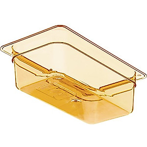 Carlisle FoodService Products 3086113 StorPlus High Heat Food Pan, 4" Deep, Third Size, Amber