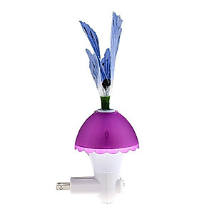 AMZSTAR Kids Night Light,Fiber Optic Butterfly Plug LED Color Change Night Light Decor Lamp Gift Toy (Purple)