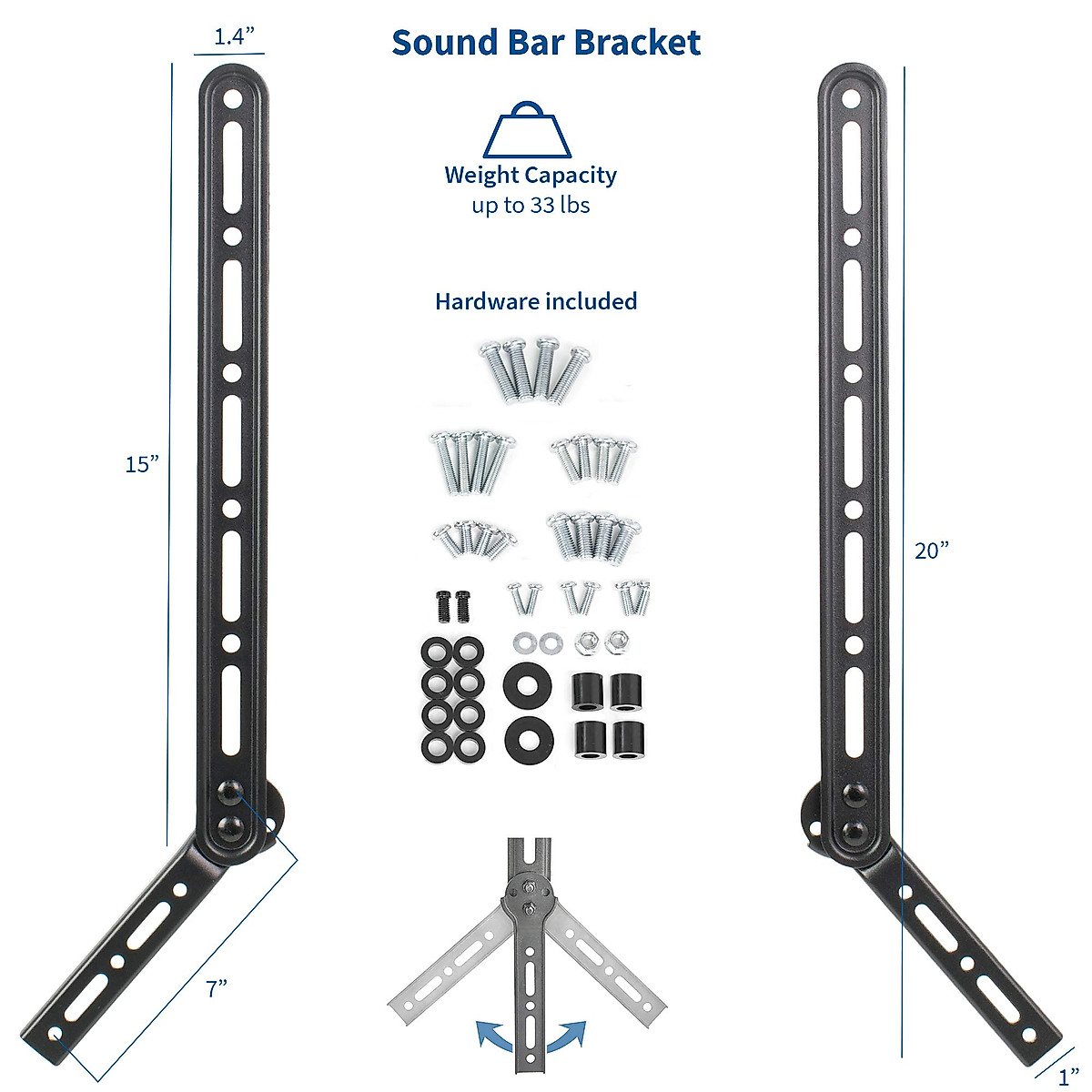 VIVO Manual Flat Ceiling TV Mount for 23 to 55 inch Screens with Universal Sound Bar Bracket, TV and Soundbar Mount Combo, Mount-KIT-VCSB2