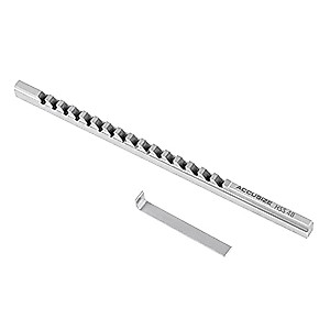 Accusize Industrial Tools 4Mm-B Keyway Broach, 19/64'' to 1-11/16'' Length of Cut, Requires 1 Shim, 5001-0006