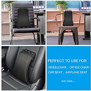 2023 Upgrade Multifunction Back Stretching Device Massager and Memory Foam Lumbar Support Pillow for Office Chair, Lower Back Pain Relief