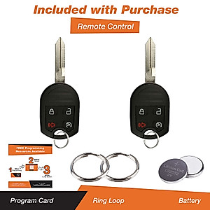 For 11-15 Ford Explorer 11-16 F-Series 11-14 Lincoln Mark LT 11-16 Navigator Keyless Entry Remote Key Fob Uncut 4btn W/Remote Start - 2 PACK