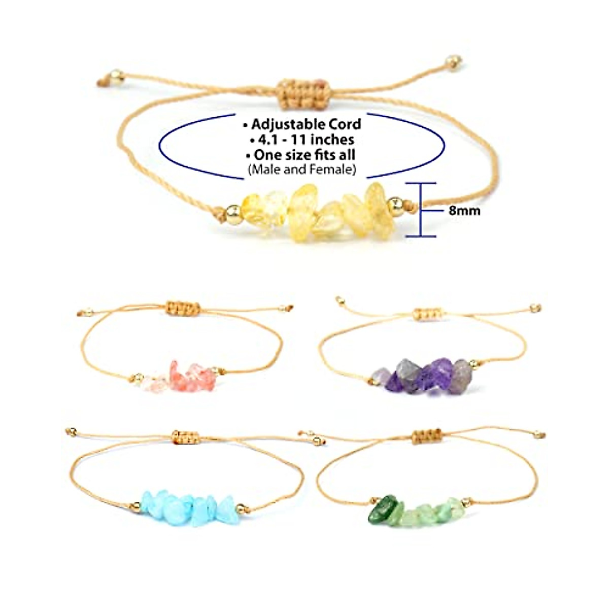 GIFTIZAN - Friendship Bracelets for 5 - Charm Bracelet for Girl - Adjustable One Size Fits All - Friendship Bracelets for Teen Girls/Best Friend