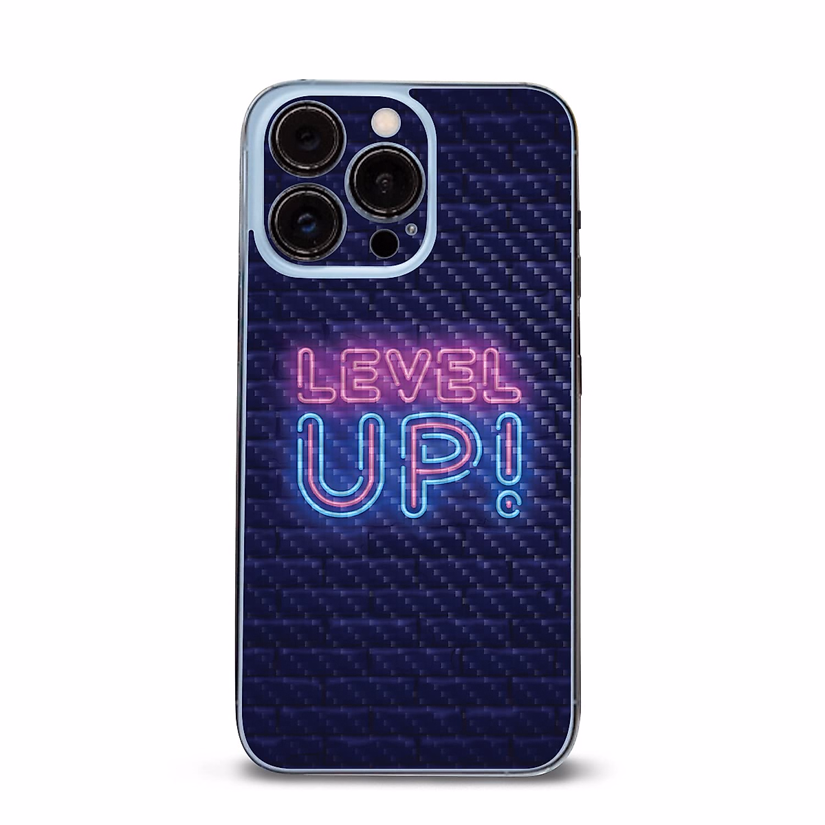 MightySkins Carbon Fiber Skin Compatible with Apple iPhone 14 Pro - Level Up | Protective, Durable Textured Carbon Fiber Finish | Easy to Apply, Remove, and Change Styles | Made in The USA