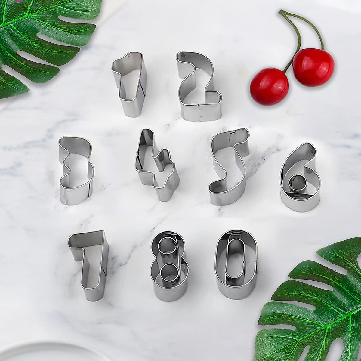 Cutters 9 Piece Numbers Cookie Cutter - Stainless Steel Numbers Cutter Set Tools - for Home Kitchen Birthday Baby Shower Party Supplies
