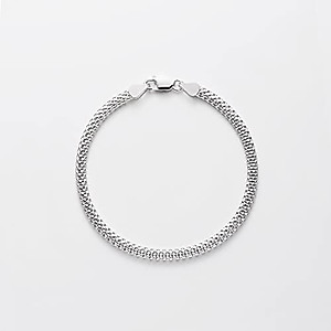 Amazon Essentials Sterling Silver Mesh Chain Bracelet, 8"