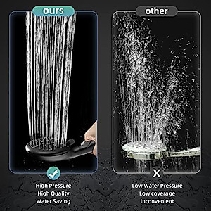 Cobbe High Pressure 9 Functions Shower Head with handheld, Built-in Power Spray to Clean Corner, Tub and Pets, Stainless Steel Hose Adjustable Bracket(Matte Black)