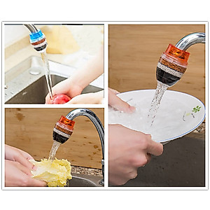 3 Pack Faucet Mount Filters, Faucet Water Purifier, Five-Layer Filter Activated Carbon Filter Suitable for faucets with a Diameter of 0.51-0.63 inches for Home Kitchen and Bathroom