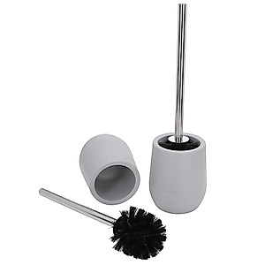 Toilet Brush, 2 PCS Toilet Bowl Brush and Holder, Bathroom Accessories Toilet Bowl Cleaners Toilet Cleaner Brush Cleaning Supplies (Gray)