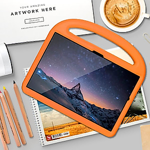 UUcovers Kids Case for Samsung Galaxy Tab A8 10.5 inch Tablet 2022 (SM-X200/X205/X207) Shockproof Handle Stand Lightweight Silicone Protective Kickstand Cover for Galaxy Tab A8 10.5 inch, Orange Bird