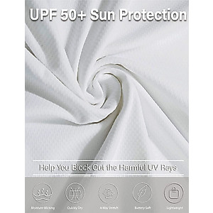 COOrun Women's UPF 50+ Sun Protection Hoodie Jacket Lightweight Full Zip Running Jacket Athletic Jacket with Thumb Holes White XL