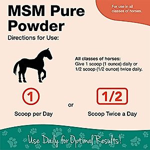 NaturVet MSM Methylsulfonylmethane Pure Joint Support Supplement for Horses, Powder, Made in The USA with Globally Source Ingredients 2 Pounds